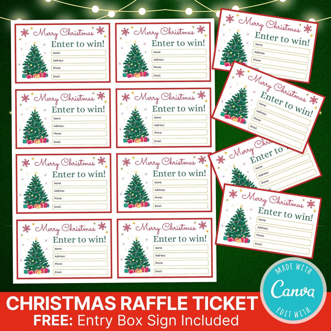 Modelo de bilhete de rifa de Natal para participar: formulário de ...