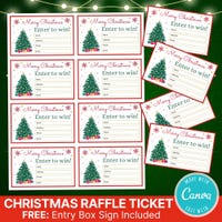 Printable Raffle Ticket Template for Canva Editable Design Custom Draw ...