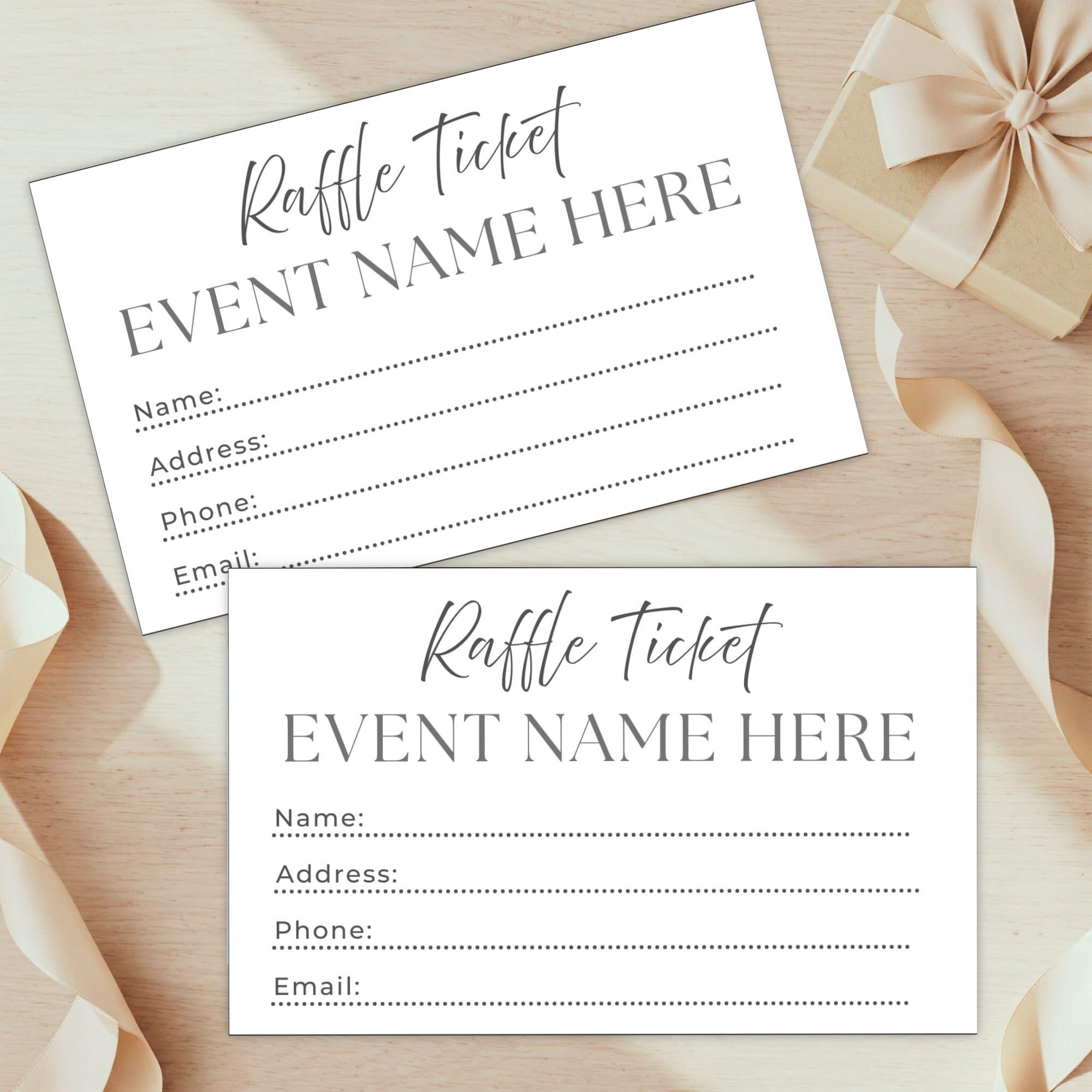 Editable Event Raffle Ticket Template | Enter to Win Template ...