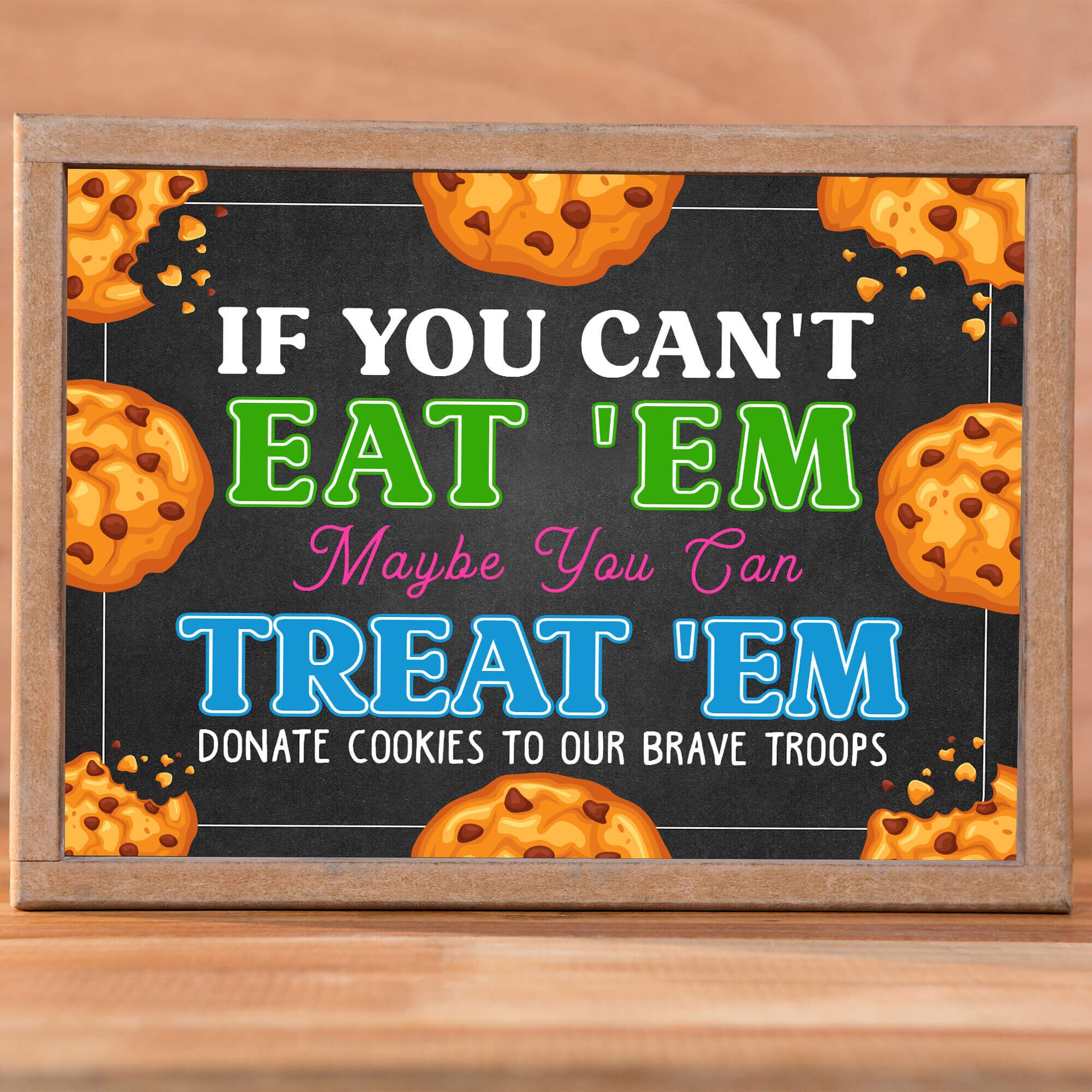 PDF If You Can't Eat 'em Treat 'em, Cookie Booth Sign, Printable Donate ...