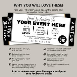 DIY Event Ticket Printable Template | Editable Event Ticket | Surprise ...