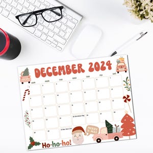 Vintage December Calendar With Retro and Cute Theme - Etsy