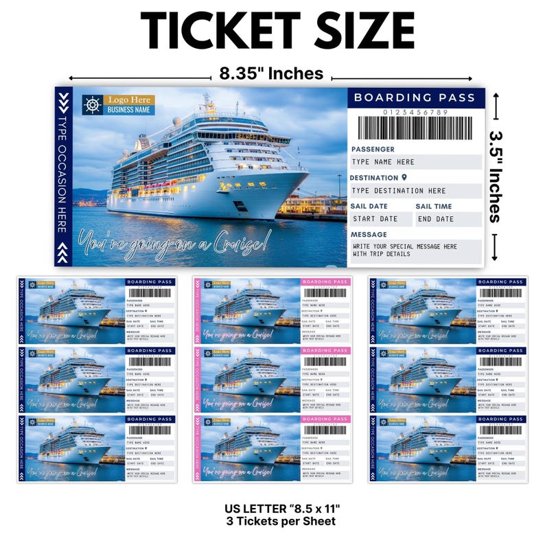 Editable Cruise Ticket Surprise | Cruise Ticket Boarding Pass | Cruise ...