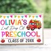Editable End of School Year Sign, Last Day of Preschool Sign With Name ...