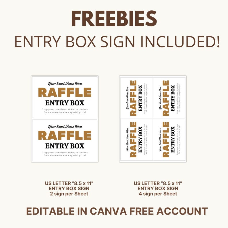 Editable School Fundraiser & Raffle Ticket Template | Printable Charity ...