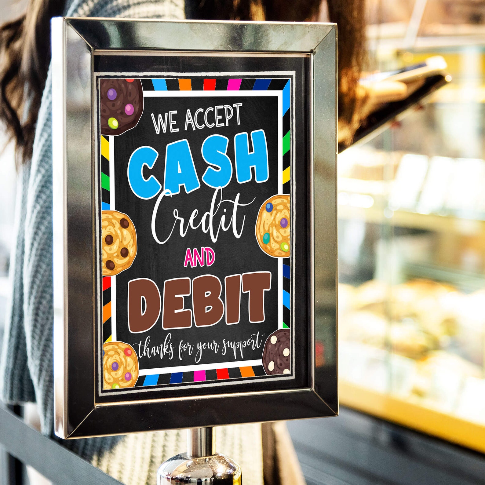 Printable We Accept Cash, Credit and Debit Sign, Fundraising Booth ...