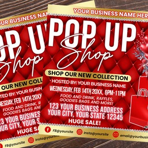Editable Valentine's Day Pop up Shop Flyer, Valentines Day Sip and Shop ...