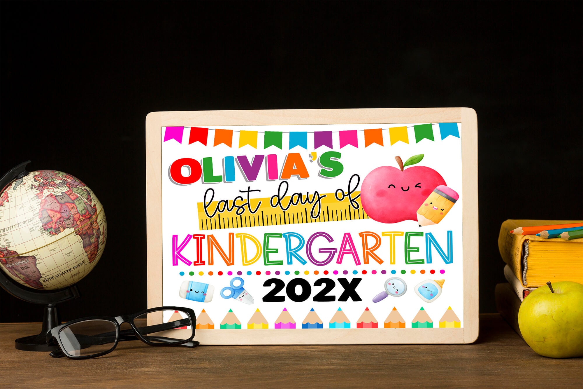 Last Day of Kindergarten With Name Sign Template Editable, Printable ...