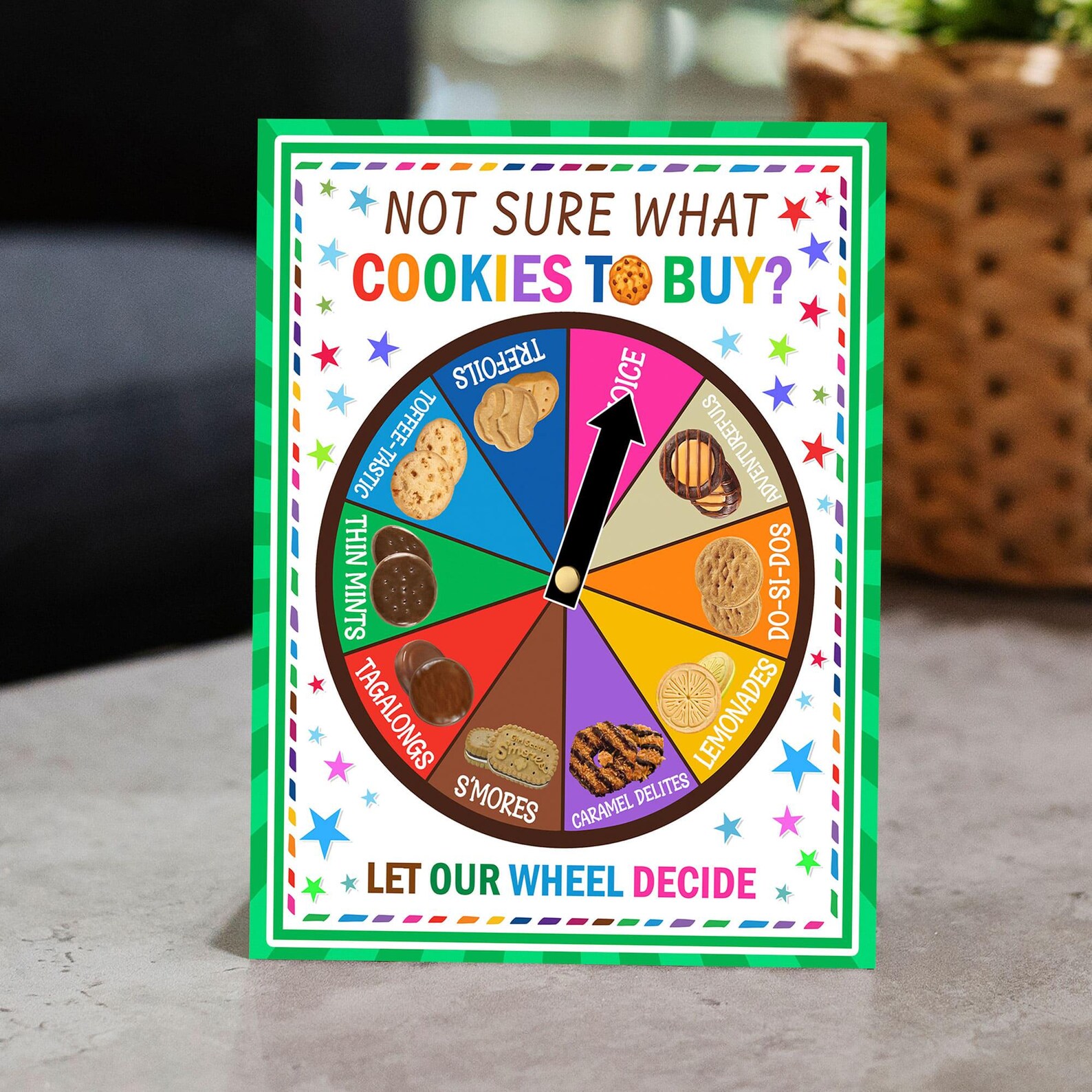 Editable Cookie Wheel Decide Signage, Cookie Booth Wheel Sign, Cookie ...