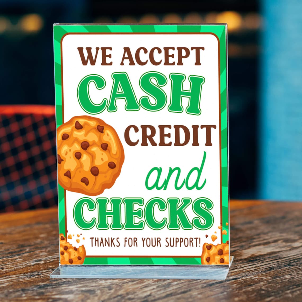 Printable We Accept Payments Sign Cash, Credit Checks, Fundraising ...