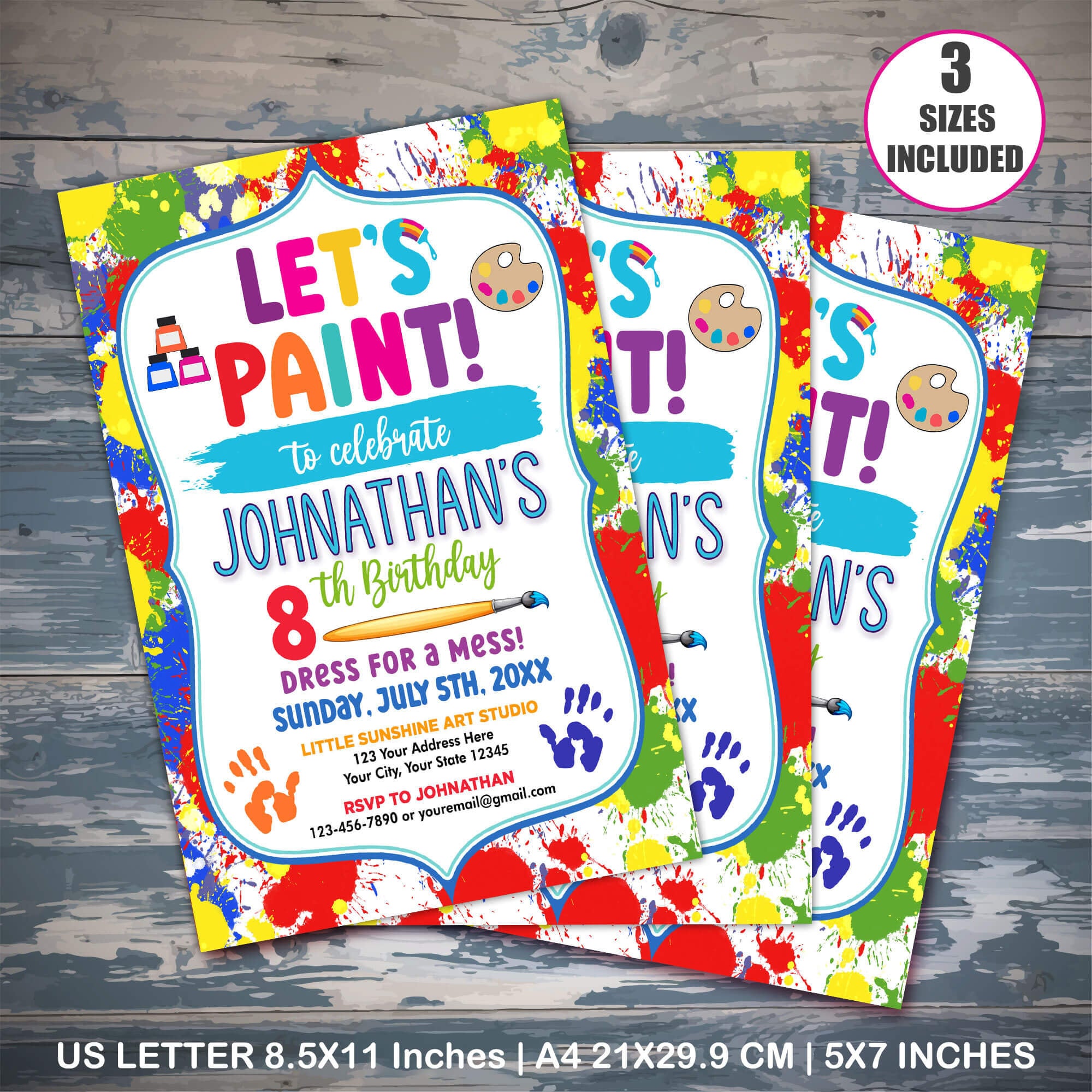 Painting Party Invitation, Art Party Invitation, Art Birthday Party ...
