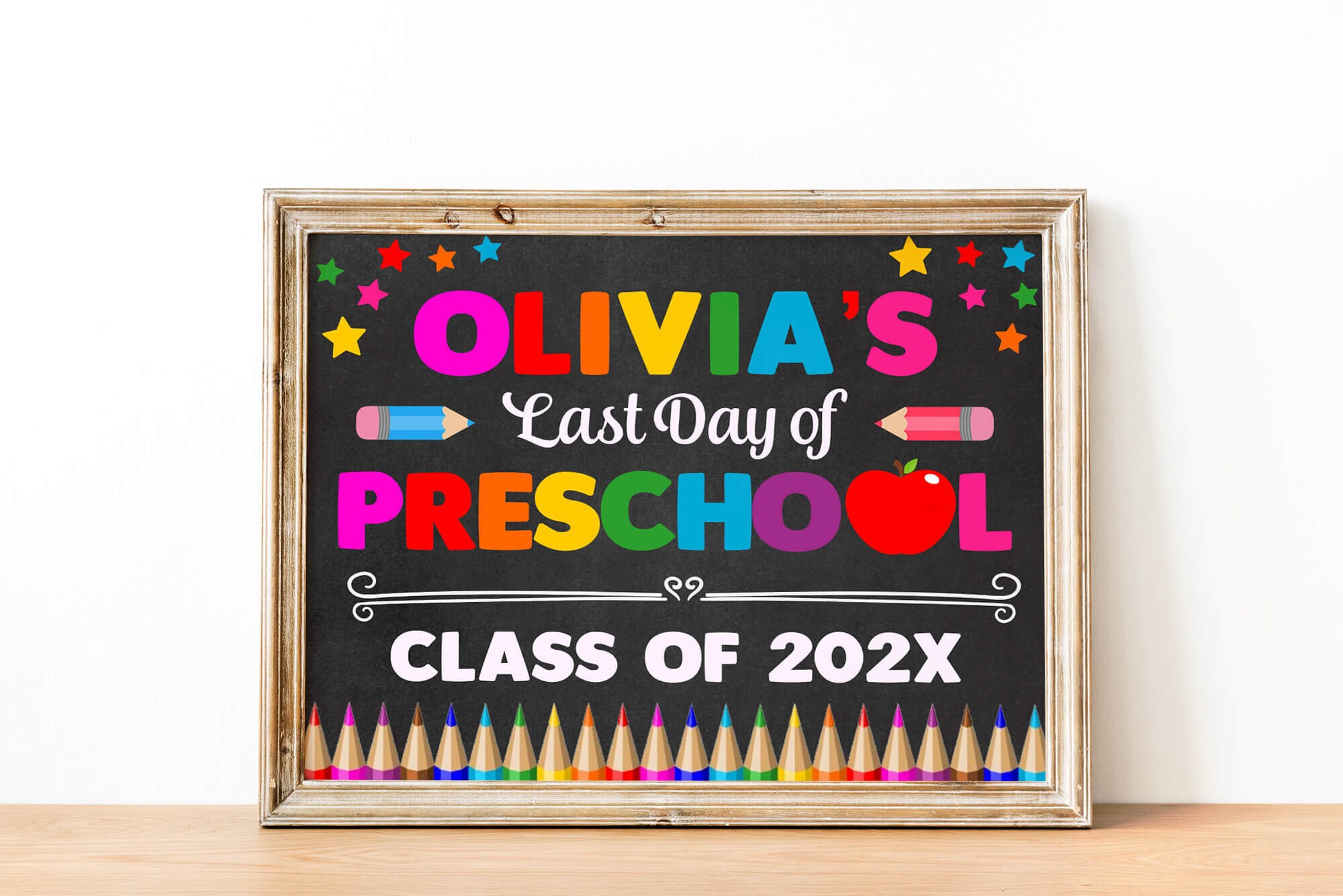 Editable Last Day of Preschool Sign Template With Name, End of School ...