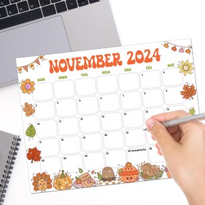 Whimsical Retro November Calendar - Etsy