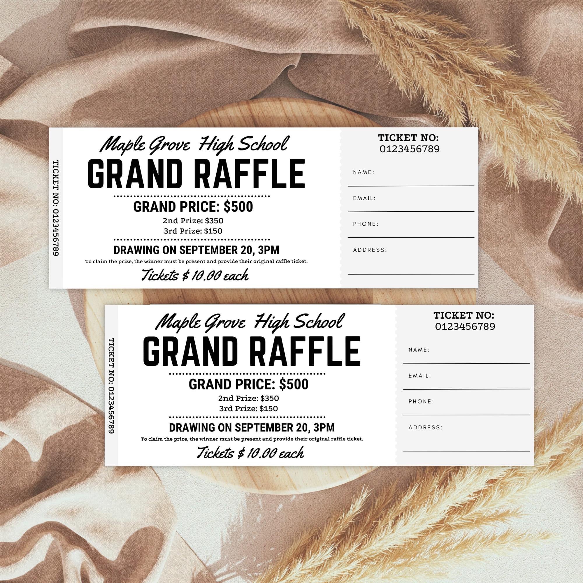 Editable Raffle Ticket Template | Printable Fundraiser Tickets | DIY ...