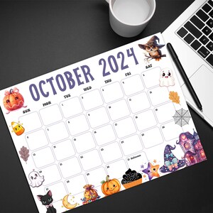 Whimsical October 2024 Halloween Calendar PDF - Etsy