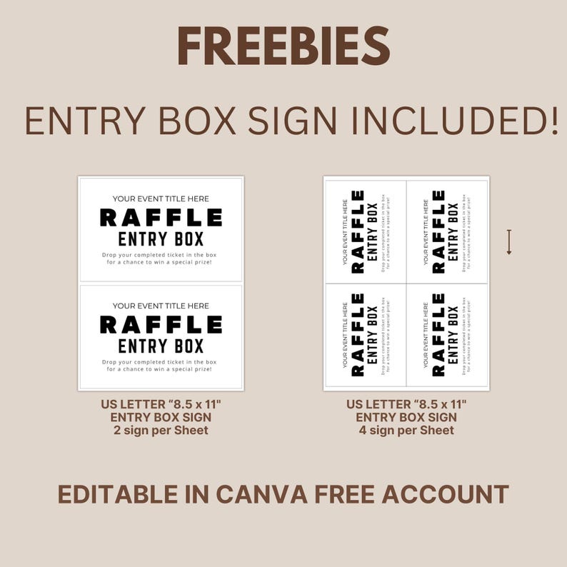 Custom Raffle Ticket Template | DIY Fundraiser Tickets | DIY Raffle ...
