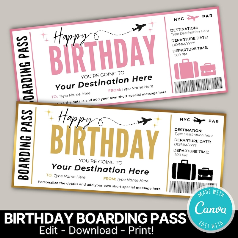 Plane Happy Birthday Card - Etsy