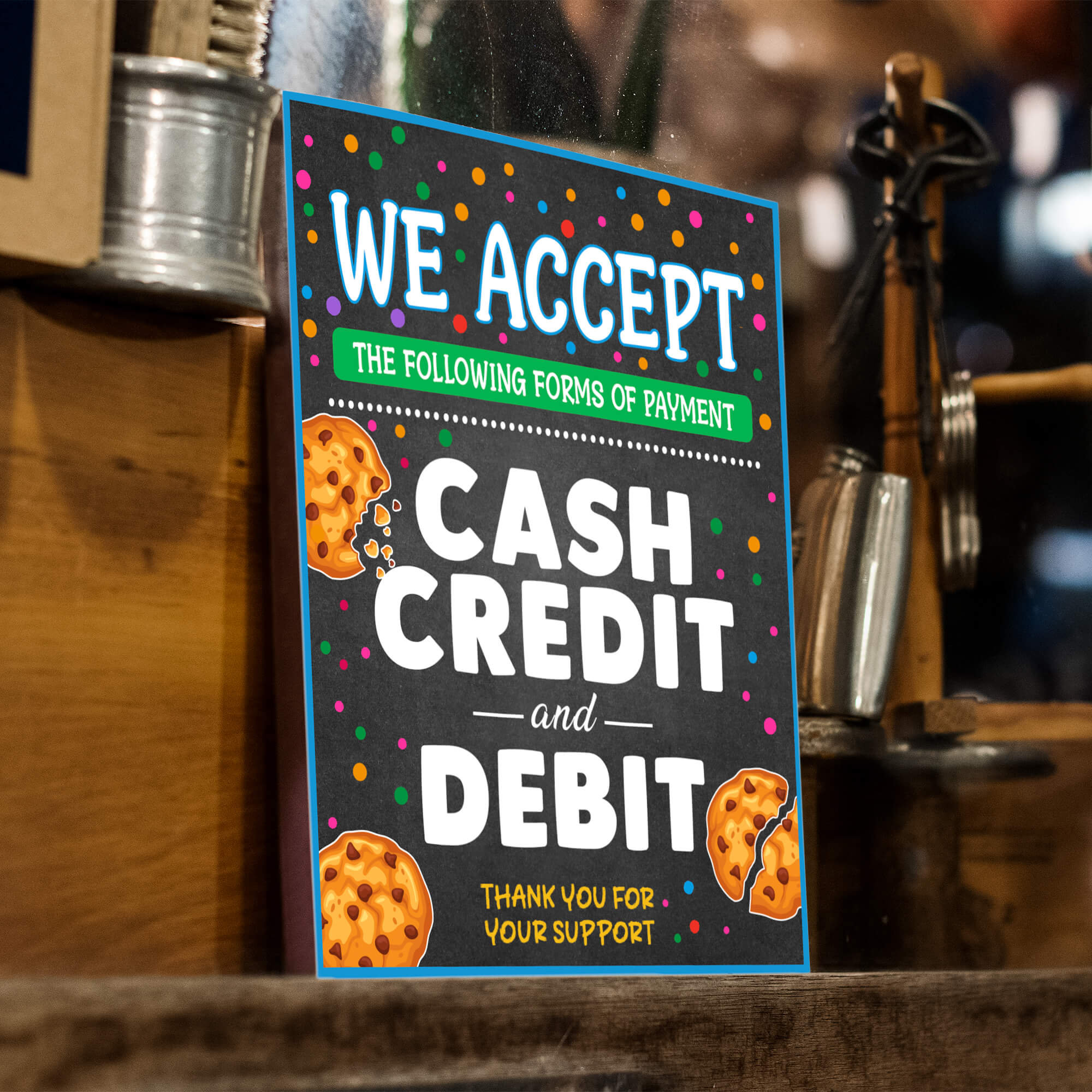 PDF Printable Cookie Booth Sign Poster, We Accept Payments Sign Cash ...