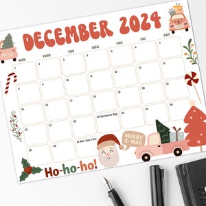Vintage December Calendar With Retro and Cute Theme - Etsy