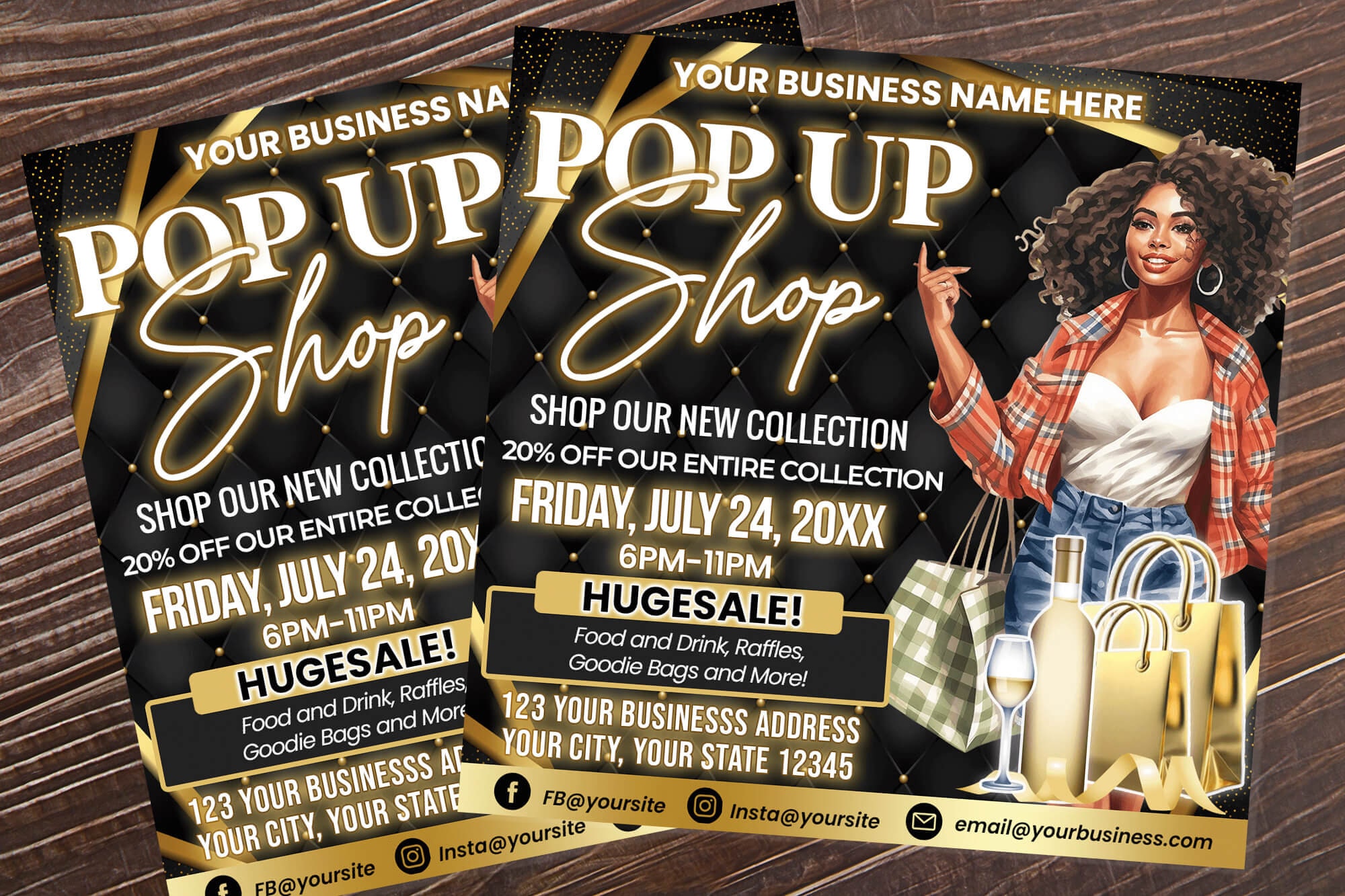 Editable Pop up Shop Flyer, Sip and Shop Flyer Template, Boutique Flyer ...