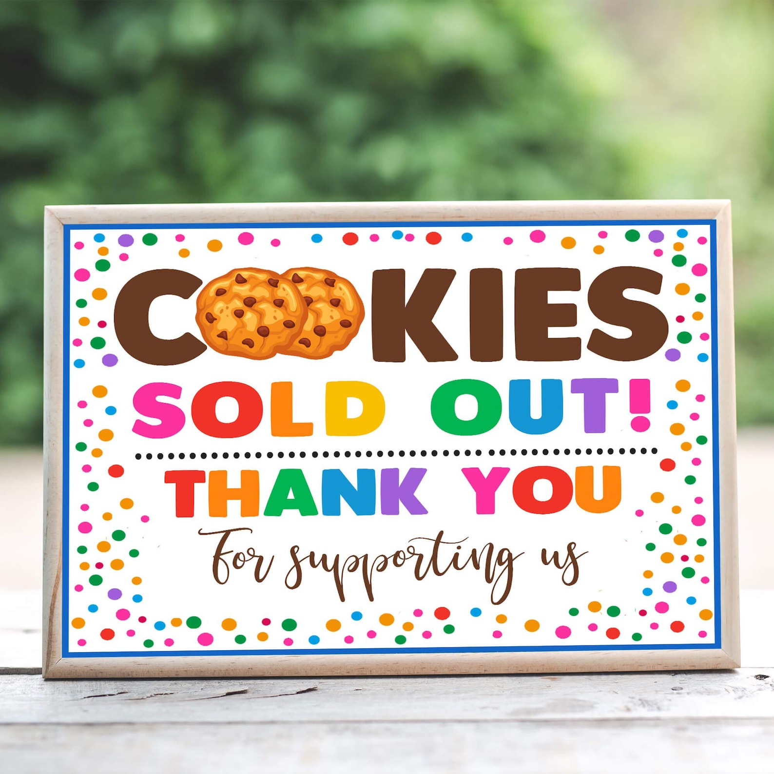 Printable Cookies Sold Out Sign, Cookie Booth Sign, Cookie Sale ...