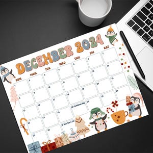 Whimsical Retro December Calendar - Etsy