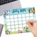 Printable Summer July 2024 Calendar, Cute Underwater Sea Turtle Month ...