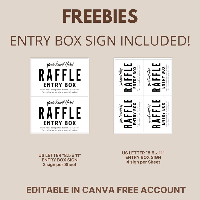 Editable School Raffle Ticket Template | Printable Fundraiser Ticket ...