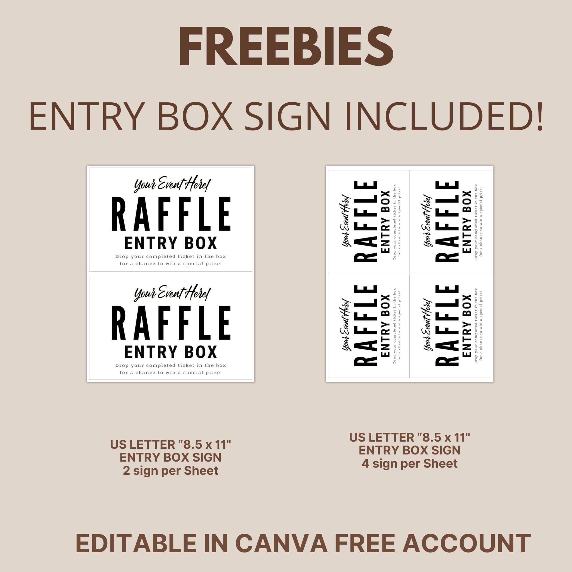 Editable School Raffle Ticket Template | Printable Fundraiser Ticket ...