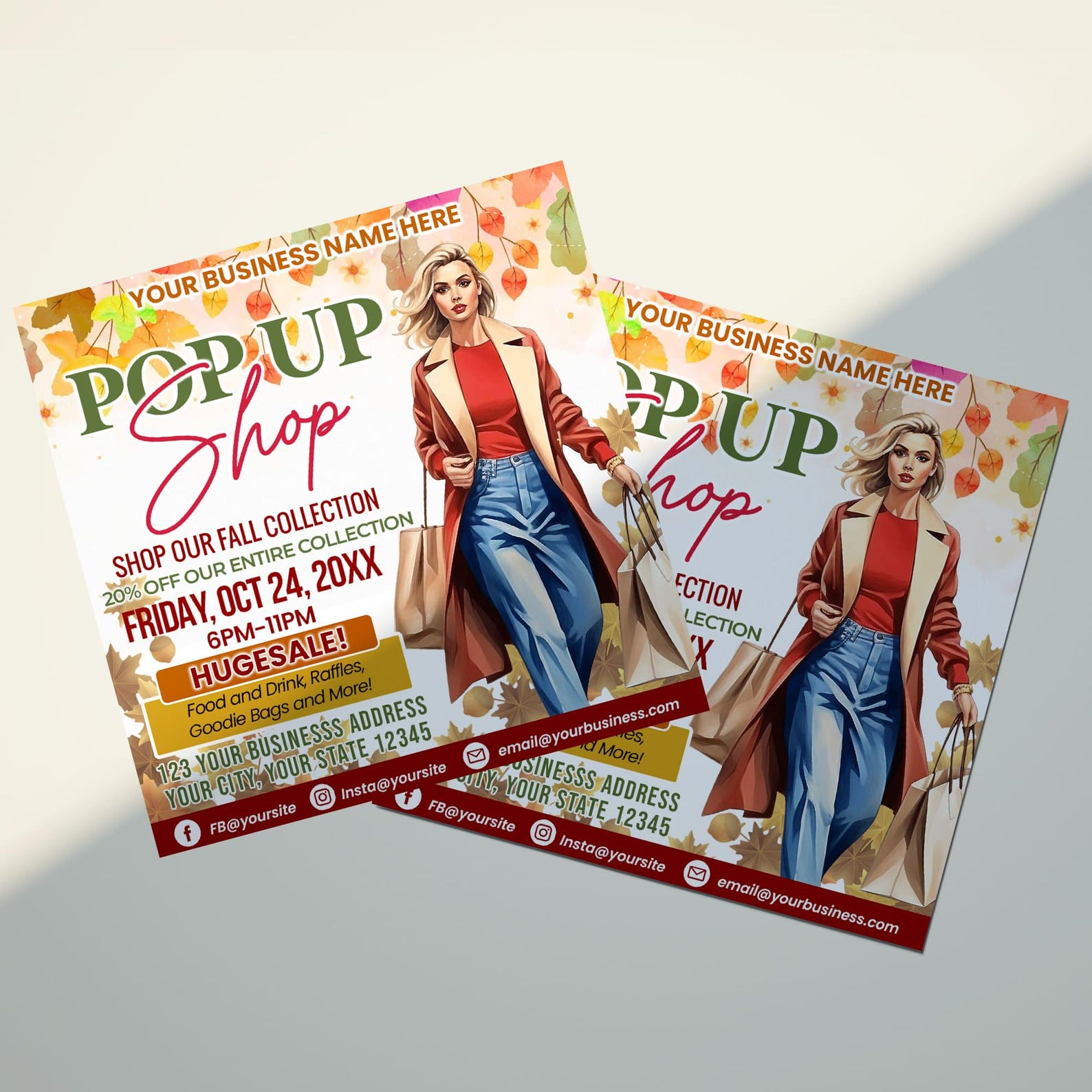 Rustic Fall Pop-up Flyer Editable - Etsy
