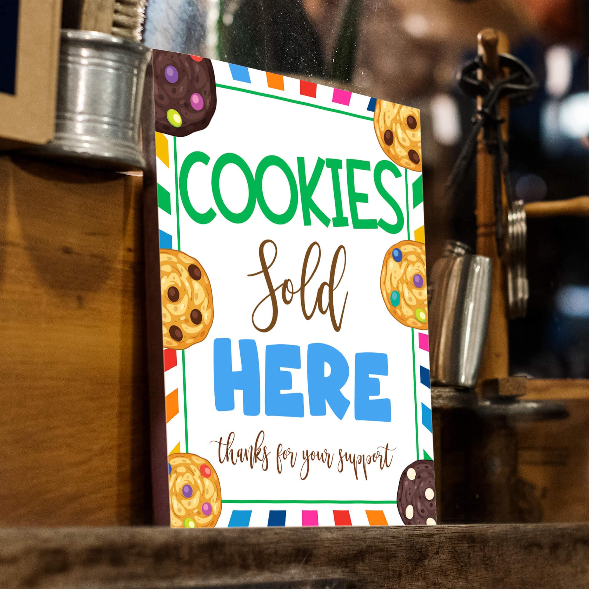 Cookies Sold Here Sign, Printable Scout Cookie Booth Sign, PDF Cookie ...