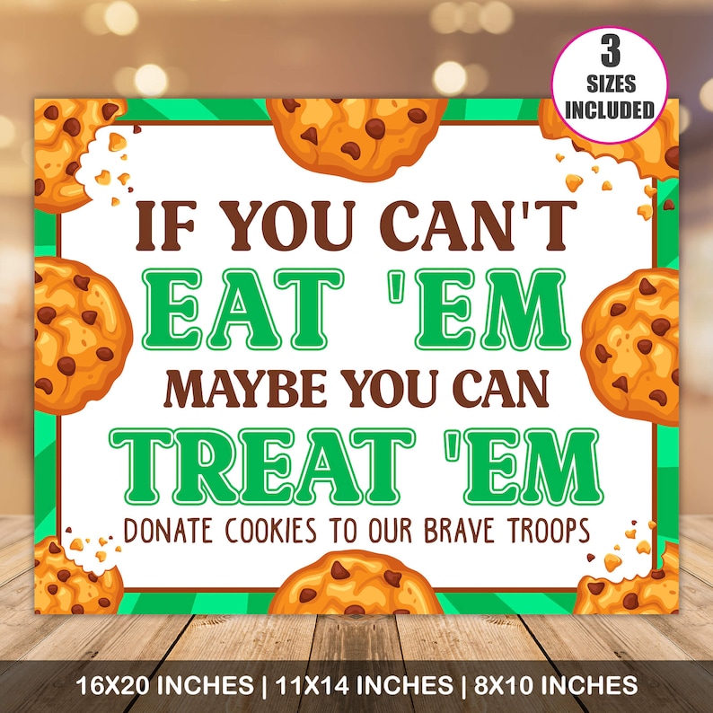 Printable Donate Cookies to the Military Troops, PDF If You Can't Eat ...