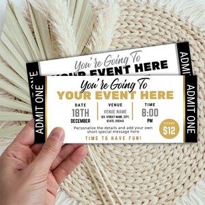 DIY Event Ticket Printable Template | Editable Event Ticket | Surprise ...