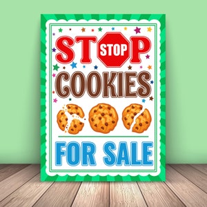 Printable Stop Cookies for Sale Cookie Booth Sign, Cookie Drop Banner ...