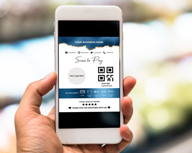 Editable Scan to Pay Sign Template, Printable Payment Sign, QR Code ...