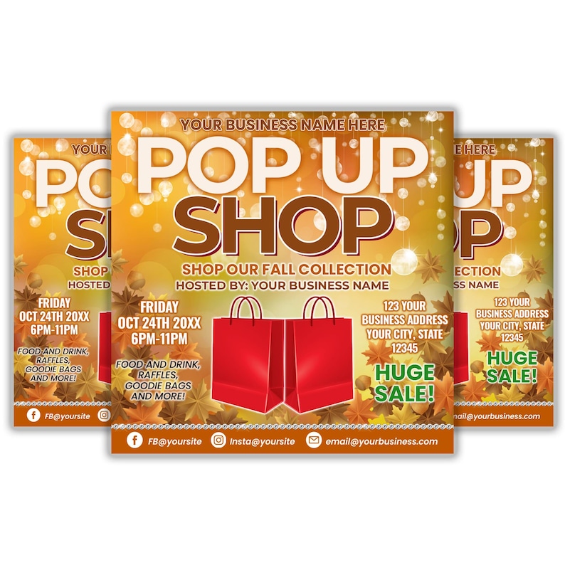 Autumn Market Pop-up Shop Flyer Editable - Etsy