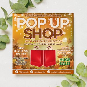 Autumn Market Pop-up Shop Flyer Editable - Etsy