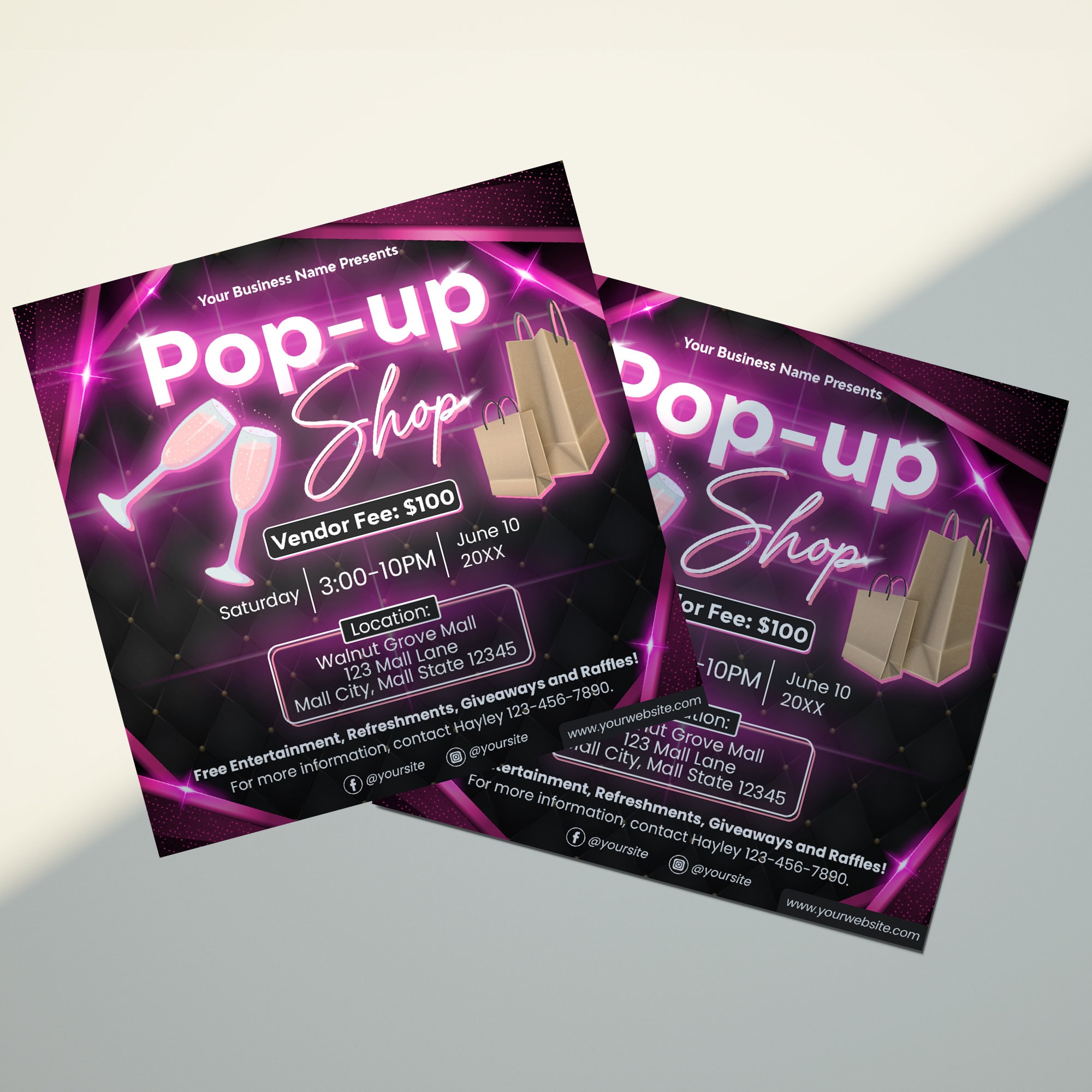 Pop up Shop Flyer Template, Shop Now Flyer, Sip and Shop Flyer, Grand ...