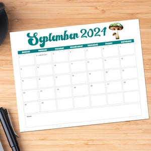 Minimalist Retro September 2024 Calendar Printable - Etsy