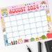 Back to School Themed August 2024 Calendar, Printable August School ...