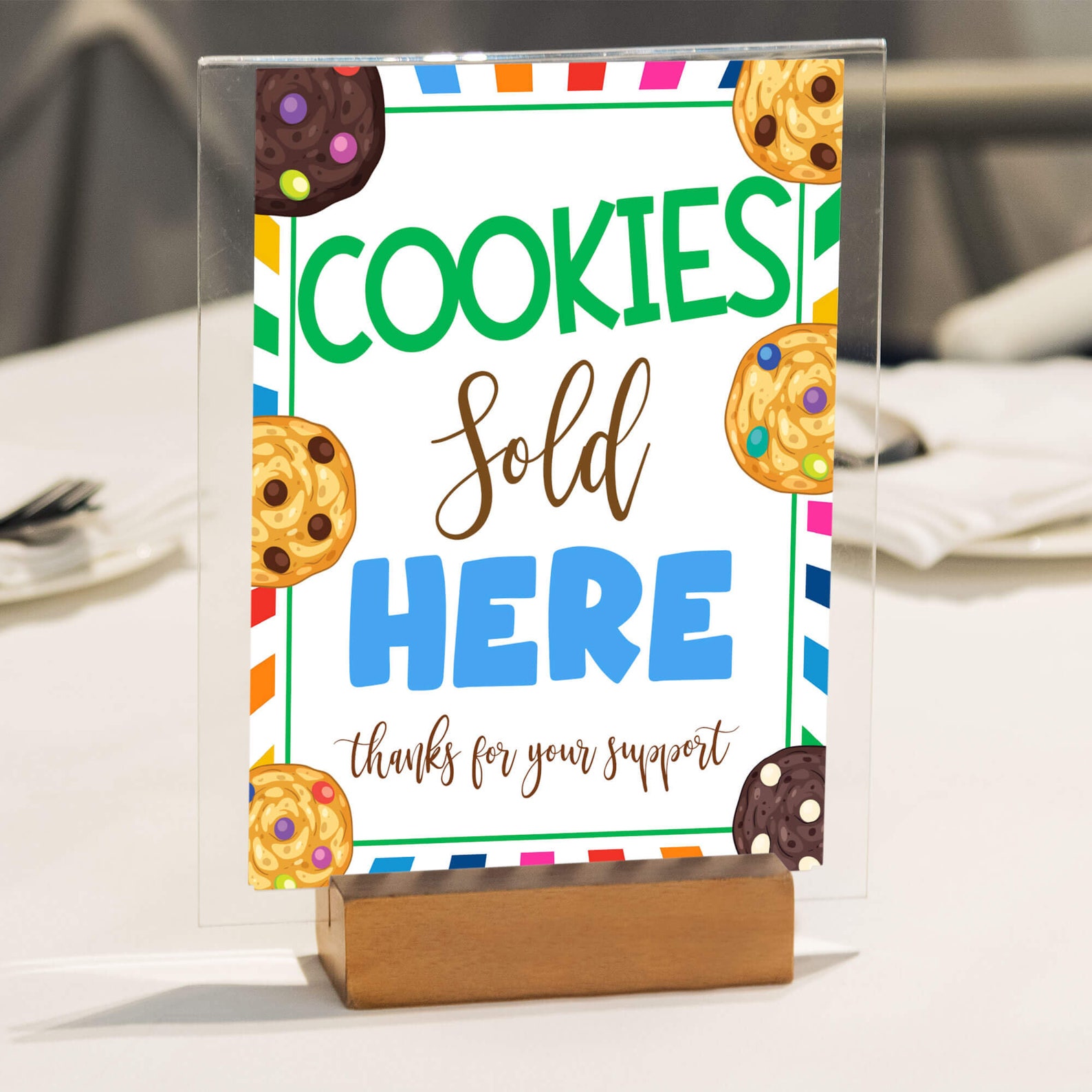Cookies Sold Here Sign, Printable Scout Cookie Booth Sign, PDF Cookie ...
