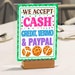 Printable We Accept Payments Sign Cash, Credit, PDF Cookie Fundraising ...