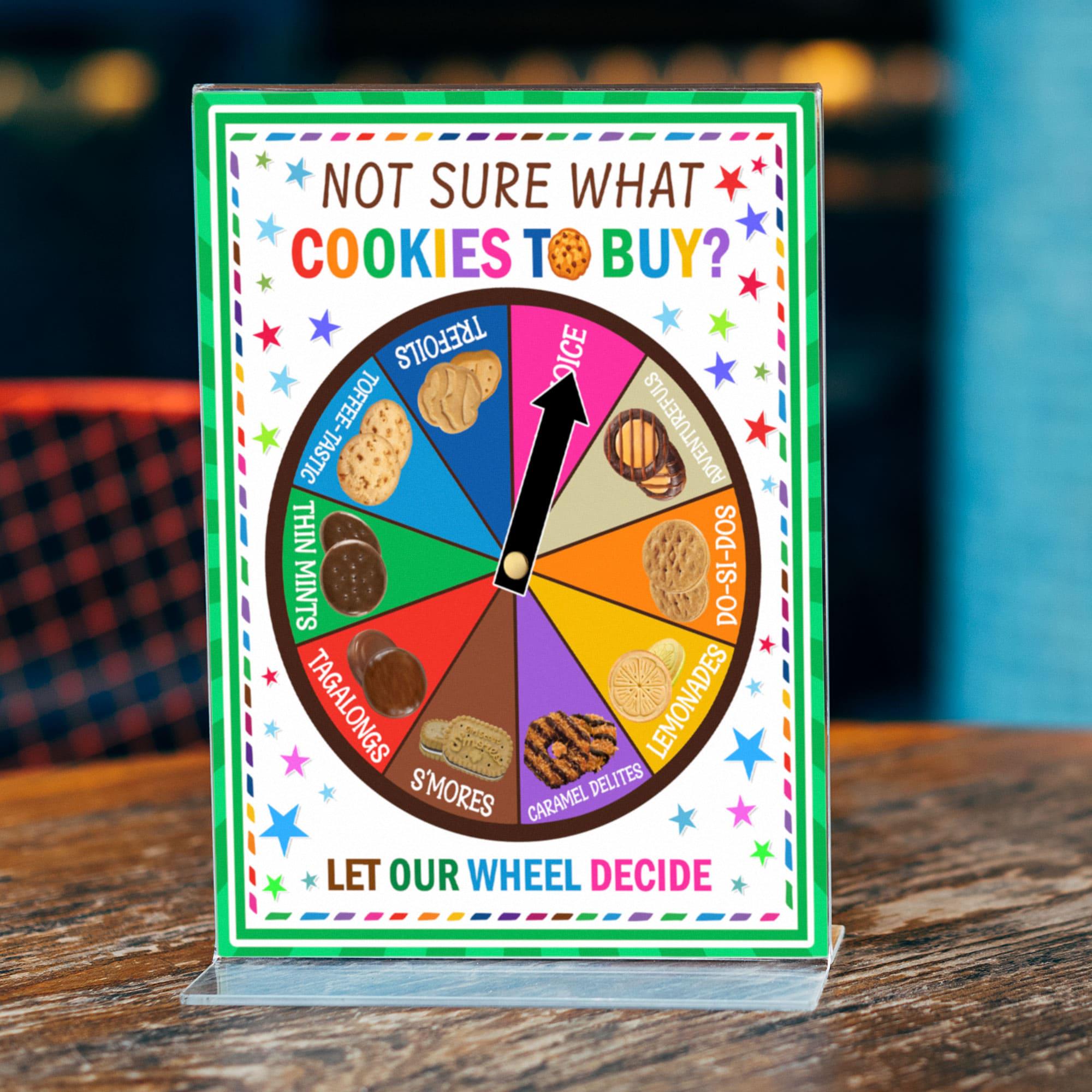 Editable Cookie Wheel Decide Signage, Cookie Booth Wheel Sign, Cookie ...