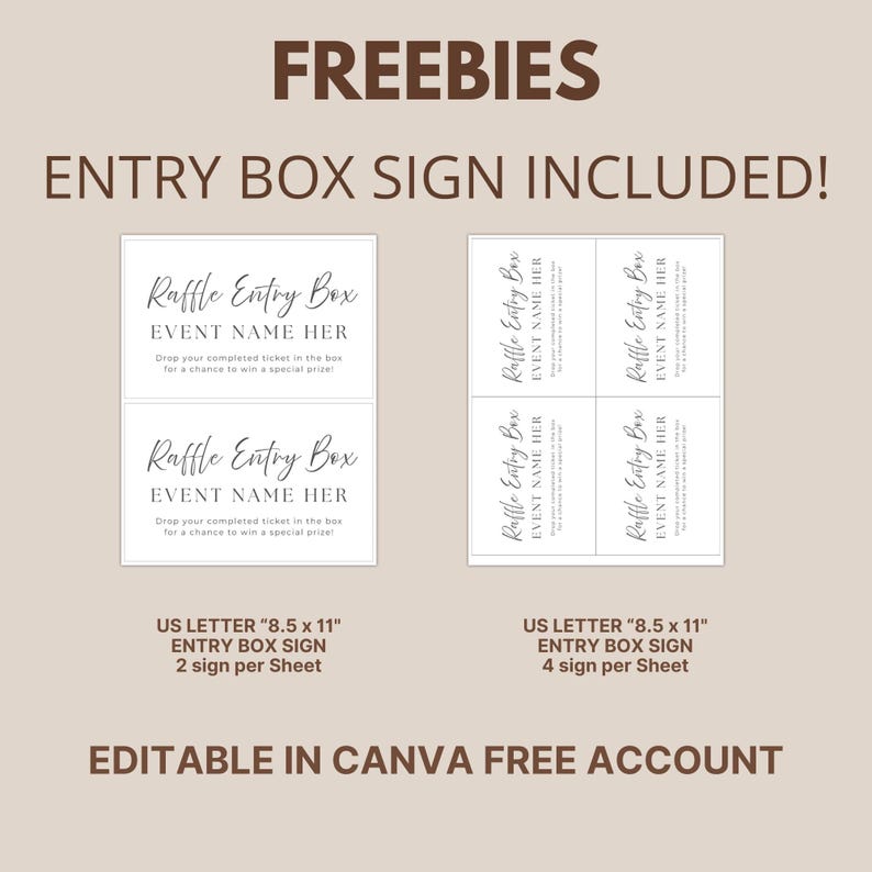 Editable Event Raffle Ticket Template | Enter to Win Template ...