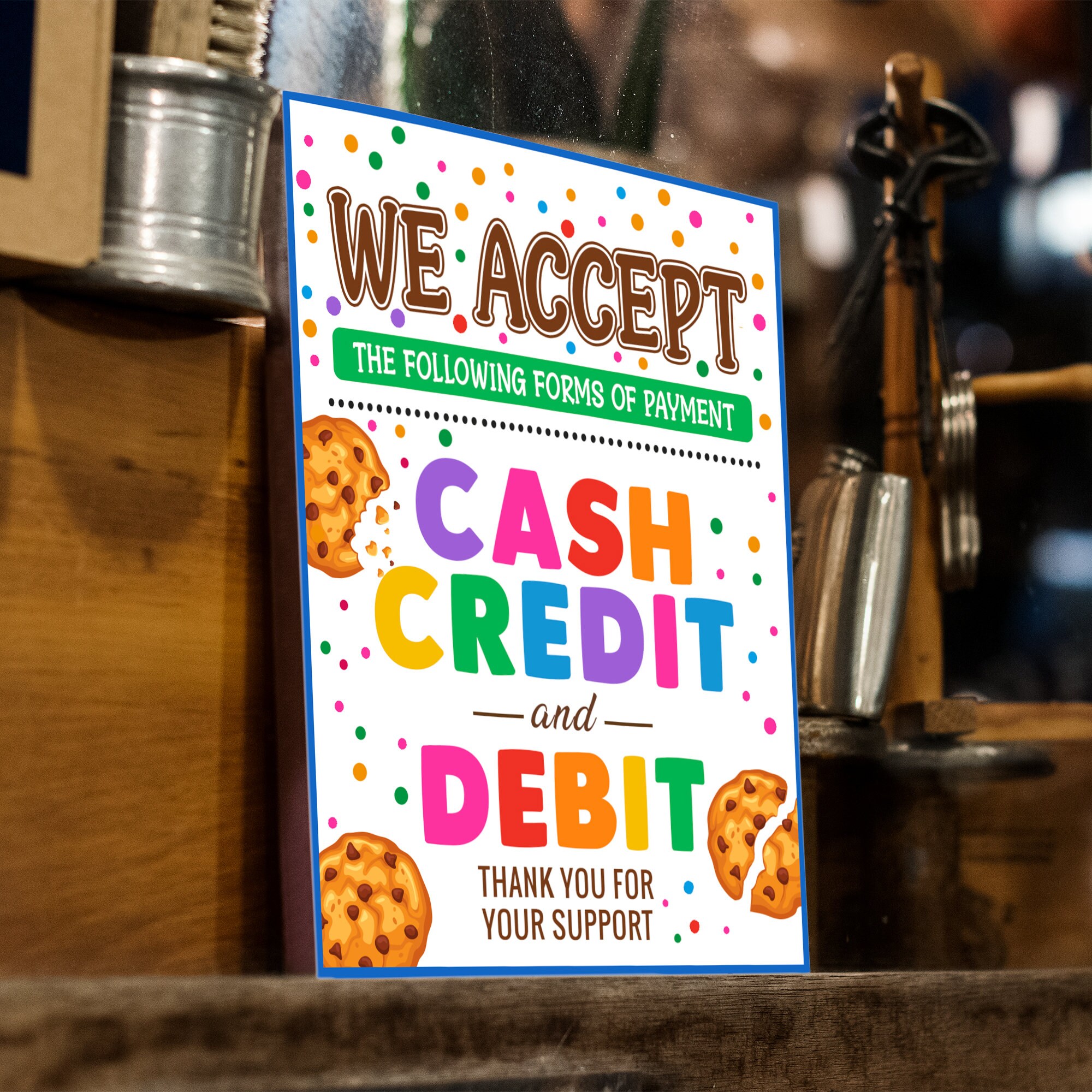PDF Cookie Booth Sign Poster, We Accept Payments Sign Cash, Credit ...