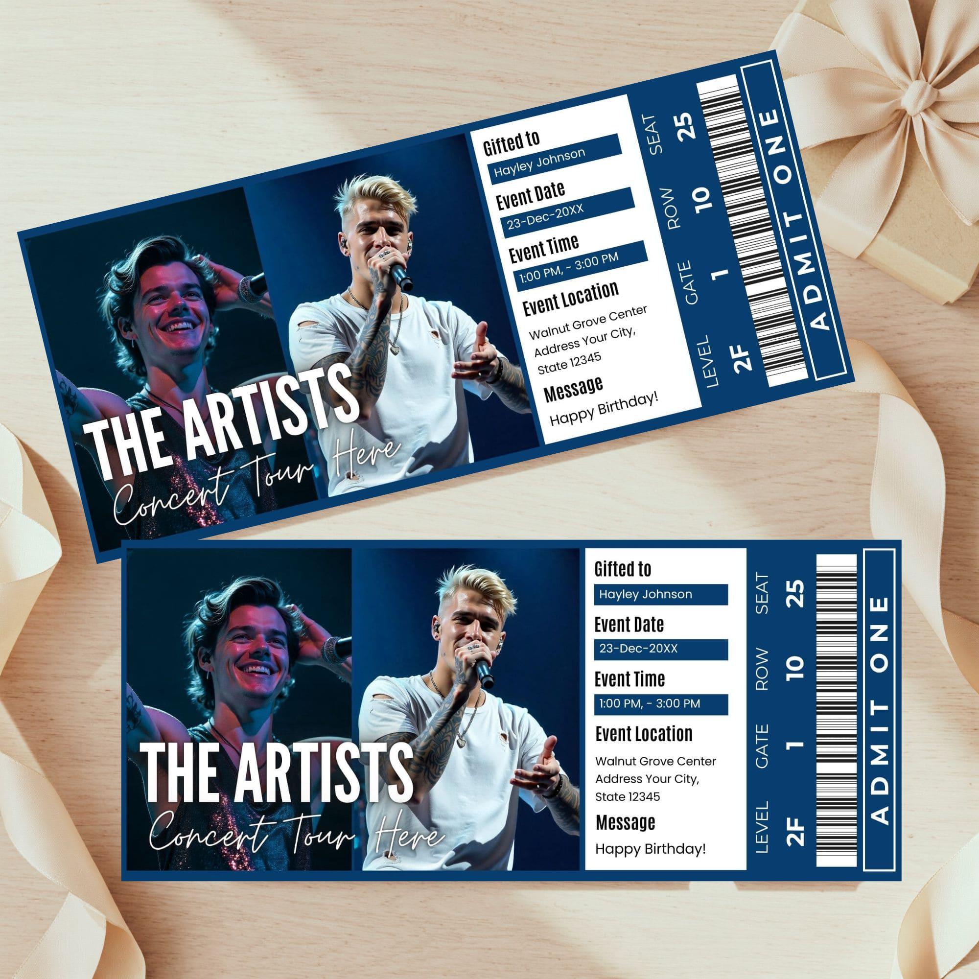 Editable Live Concert Ticket Template | DIY Event Ticket | Surprise ...