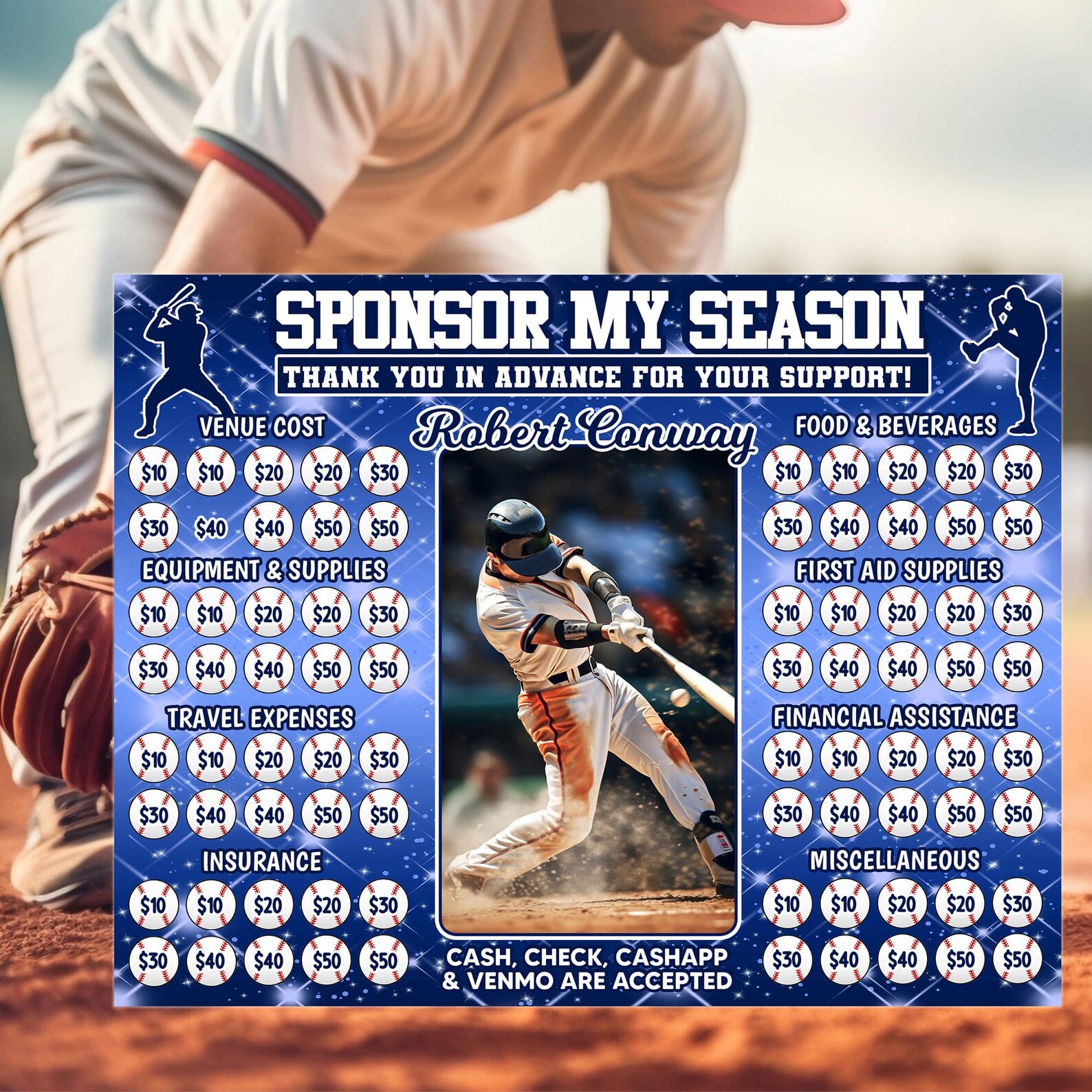 Editable Baseball Pick a Date Calendar for Donation Events - Etsy