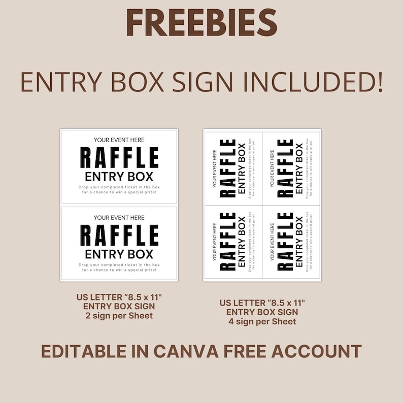 Editable Raffle Fundraiser Ticket Template | Printable Charity Raffle Ticket | DIY Fundraiser ...
