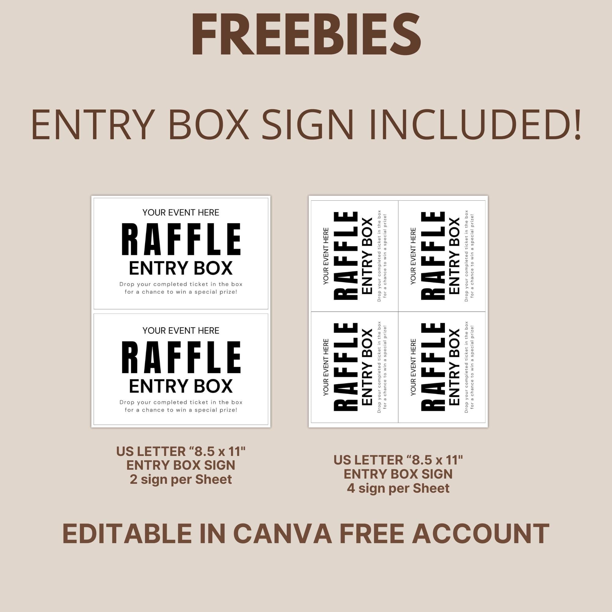 Editable Raffle Fundraiser Ticket Template | Printable Charity Raffle ...