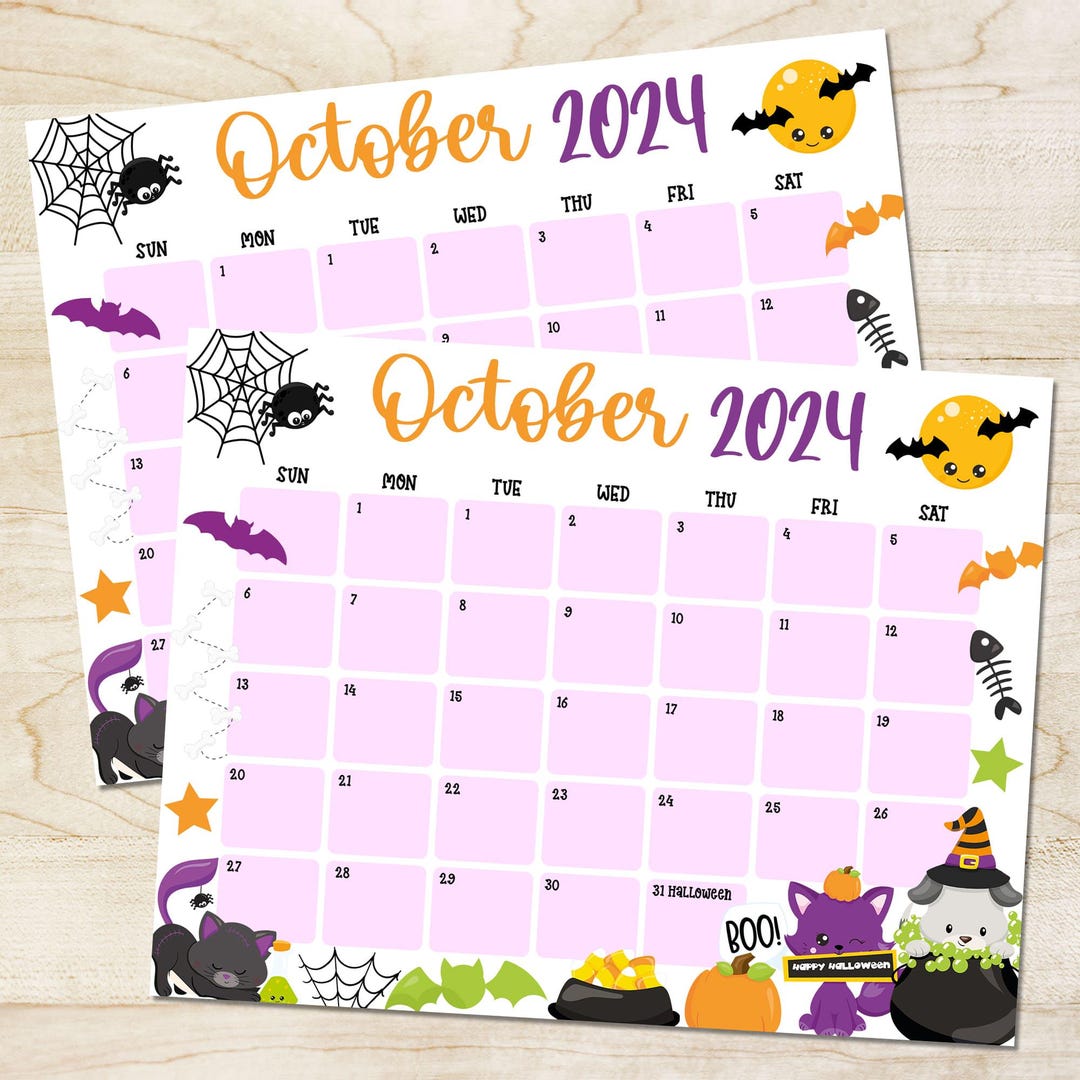 Cute Spooky October 2024 Halloween Calendar - Etsy